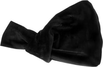 Minkissy Paquet à Main En Tissu De Flanelle Rétro Noeud Style Japonerie, Paquet De Poignet Portable Noir, Taille Compacte Pour Femmes, Pour Cosmétiques Et Coll