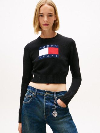Tommy Jeans Strickpullover TJW SPARKLE FLAG SWEATER EXT