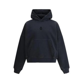 Alexander McQueen Vintage-Style Skull Hoodie mit K&auml;ngurutasche - - Sweatshirts & Hoodies - Herren - Schwarzk - S