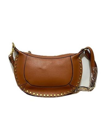 Generico MINNI MOON Sac bandoulière pour femme, couleurs noir, camel, beige ou écru, 23 x 30 x 9 cm, design avec clous dorés, fermeture éclair, usage quotidien