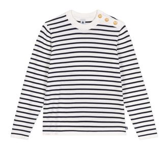 Petit Bateau Damen A0CII Baby Pullover, Weiß/Blau, S