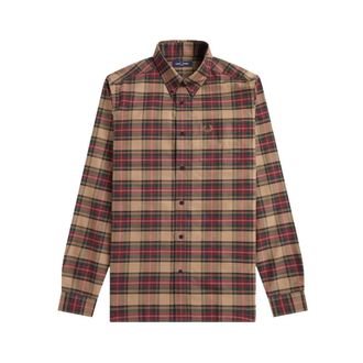 Fred Perry Tartan-Hemd in Shaded Stone - - Shirts - Herren - Mehrfarbig - XL