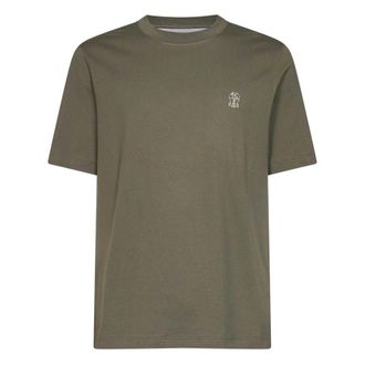 Brunello Cucinelli Rundhalsausschnitt T-Shirt - - Tops - Herren - Gr&uuml;n - 2XL