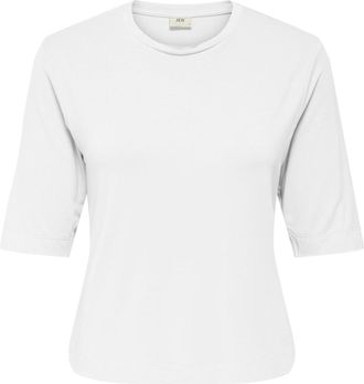 Jacqueline de Yong JdY Damen Jdymila S/S Loose Top JRS, White, Small