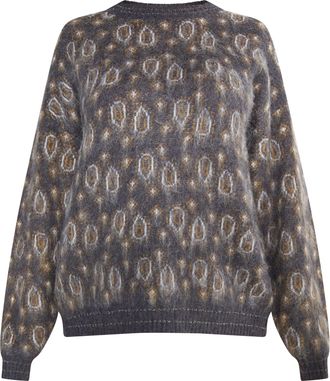 Usha Strickpullover Damen Anthrazit Mehrfarbig