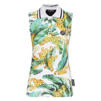 Plein Sport Femme, Tops, Multicolore, Taille: 44 FR Polo sans manches &agrave; imprim&eacute; Scratch