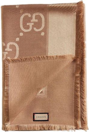 Gucci GG Jacquard Scarf - Camel