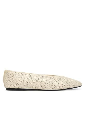 Calvin Klein Ballerinas Square Ballerina Aop Lth HW0HW02936 Beige
