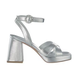 Alma En Pena Alma EN Pena, Femme, Chaussures, Gris, Taille: 38 EU Sandalette &agrave; Talon Bloc et Bride Crois&eacute;e