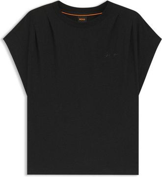 HUGO BOSS T-Shirt Ecolorado Premium Damenmode Relaxed Fit aus Baumwoll-Jersey
