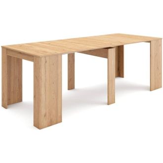Skraut Home Ausziehbarertisch, Multifunktionaler ausziehbarer, 220, F&uuml;r 10 G&auml;ste, Esszimmertische, Moderner Stil, Eiche - Skraut Home