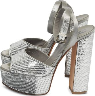 Gina sandales brod&eacute;es de sequins - Argent