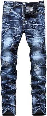 Generic Jeans chino pour homme, coupe droite, 2025, tendance, printemps et été, décontracté, déchiré, jambe droite, grande taille, pantalon tendance pour homm