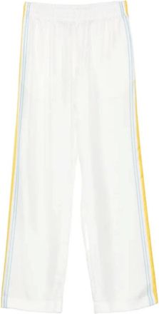 Casablanca Homme, Sport, Blanc, Taille: XL Pantalon en Twill de Soie Motif Paysage Tennis