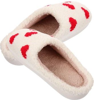 UPKOCH Pantoufles Couple Hiver Coeur Rouges Chaudes Antidérapantes Confortables pour Intérieur Maison