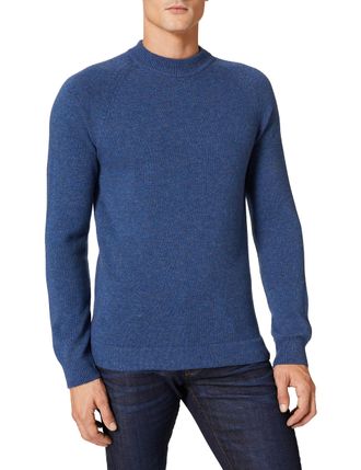 Marc O'Polo Herren 130515660206 Pullover, Tweed Blau, 32W / 30L