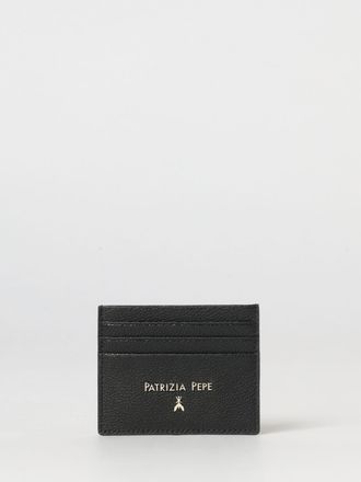 Patrizia Pepe Porte-cartes plat en cuir grain&eacute; avec sept fentes et logo