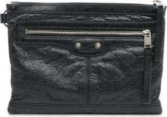 Balenciaga Clutches - Lambskin Motocross Classic Clip S Clutch - Gr. unisize - in Schwarz - f&uuml;r Damen