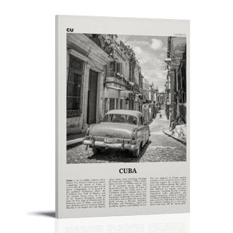 Generic Cuba Black And White Car Poster Dekorative Malerei Leinwand Wandkunst Wohnzimmer Poster Schlafzimmer Malerei,Wandkunst Bilddruck Moderne Familienzimme