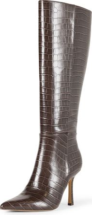 The Drop Gemini Absatz Hohe Stiefel, Chocolate Croc, 39.5 EU