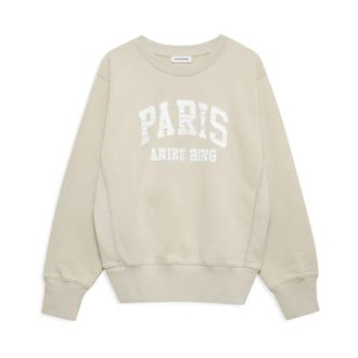 Anine Bing Femme, Sweatshirts et sweats &agrave; capuche, Beige, Taille: 42 FR Harry Shrunken SweaT-shirt
