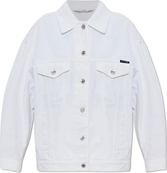 Dolce & Gabbana Femme, Vestes, Blanc, Taille: 34 FR Veste en jean ample
