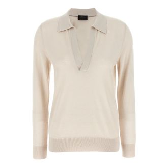 Brioni Kaschmir- und Seidenpoloshirt - - Knitwear - Damen - Beige - XS