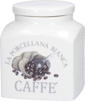 La Porcellana Bianca Deko Kaffeedose aus Porzellan in Geschenkbox aus Italien 1,1l Vintage Vorratsdose Aromadose CONSERVA Covered Coffee Aufbewahrung Kaffee Kaffeebohnen K