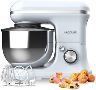 Cecotec Batteur Mélangeur Cecomixer Merengue 5L 1200 Bleu. 1200 W avec 6 Niveaux, Mouvement Planétaire, Design Élégant, Bol en Acier Inoxydable de 5 L et Acce