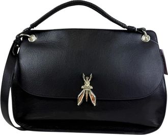 Patrizia Pepe Femme, Sacs, Noir, Taille: ONE Size Flap Bag with Braided Handle L