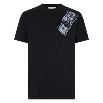 Philipp Plein Homme, Tops, Noir, Taille: 4XL T-Shirt Col Rond SS Skull