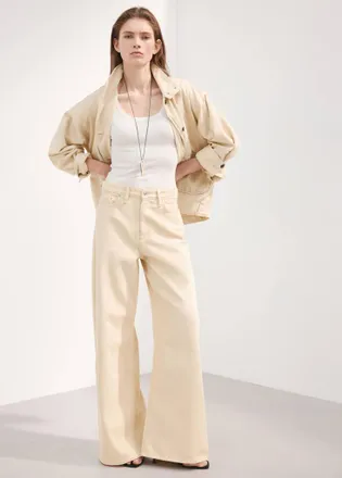 Mango Jean large taille normale vanille - Femme - 34 - MANGO