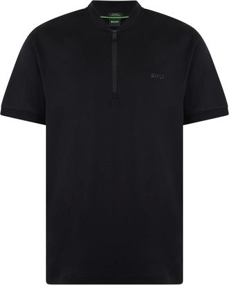 HUGO BOSS Homme, Tops, Noir, Taille: M T-shirt avec col zipp&eacute;