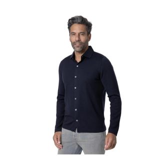 Gran Sasso Dunkelblaues Langarmhemd - - Shirts - Herren - Blau - 2XL