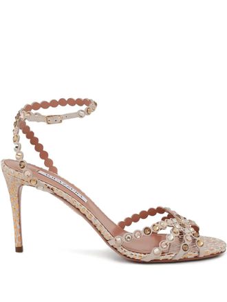 Aquazzura Tequilla Sandalen mit Print 85mm - Nude