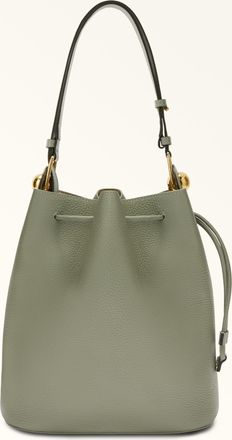 Furla Sfera Beuteltasche S Agave B Gr&uuml;n Genarbtes Kalbsleder + Weiches Kalbsleder Damen