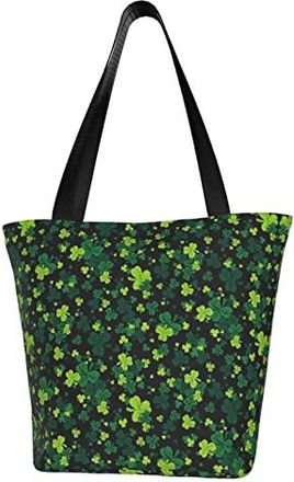 AOOEDM St PatrickS Shamrock Print Tote Bag Femmes Capacit&eacute; &Eacute;paule &Eacute;picerie Sacs