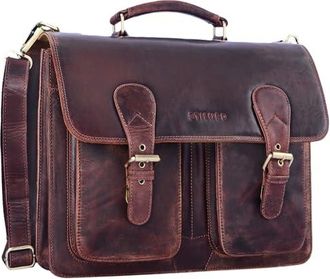 STILORD Denver Grand Sacoche Homme Cuir Marron - Sacoche Porte Document pour Ordinateur 15,6-16 Pouces Vintage - Comme Serviette Professeur ou Sac pour le Cou