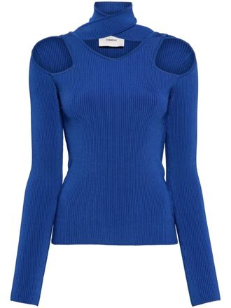 Coperni pull nervuré à découpes - Bleu
