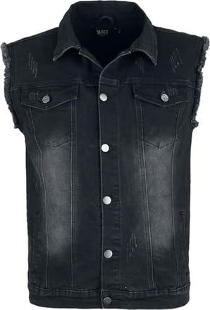 Black Premium by EMP Homme Gilet en Denim Gris avec Look us&eacute; XL