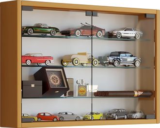 VCM 912946 Vitrine Wandvitrine Sammlervitrine Wandregal Hängeregal Hängevitrine Schaukasten Holz Buche 40x60x10 cm Mandosa M