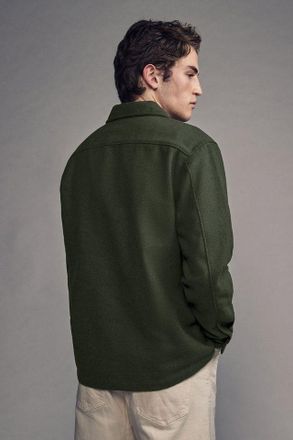 Next Blusenjacke Karierte Hemdjacke mit zwei Taschen und Wolle (1-St)