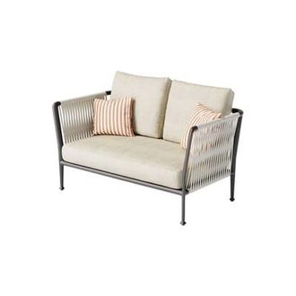 Unopiù Canapé de jardin 2 places Treble - Blanc - Tissu outdoor