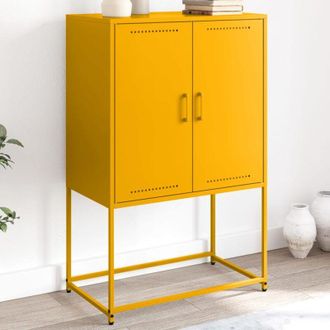 vidaXL Buffet haut jaune moutarde 68,5x38,5x107 cm acier - Vidaxl
