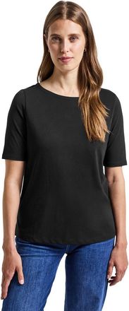Street One Damen 3228108 Shirt mit U-Boot-Ausschnitt, Black, 44