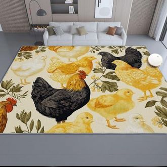 Generic Paillasson Antid&eacute;rapant Brun 160 x 230 cm, Tapis de Sol dint&eacute;rieur Lavable pour entr&eacute;e Cuisine Chambre &agrave; Coucher paillasson d&eacute;coratif, imprim&eacute; Ferme A