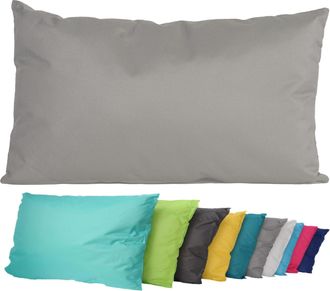 JACK Outdoor Lounge Kissen 30x50cm Dekokissen inkl. Füllung Wasserfest Sitzkissen Garten Stuhl Lotus Effekt, Farbe:Grau