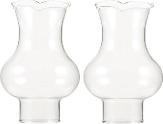 Artibetter 2 St&uuml;ck Glas Lampenschirm f&uuml;r Petroleumlampe Ersatz Lampenglas Kerosinlampe Vintage Windschutz Klare &Ouml;llampe Lampenschirme