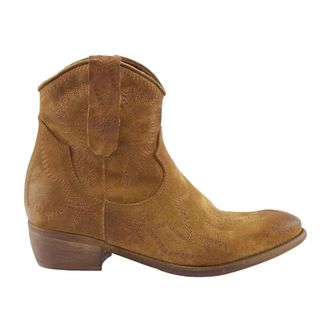 Zoe Braune Wildleder Texano Stiefel - - Shoes - Damen - Braun - 37 EU