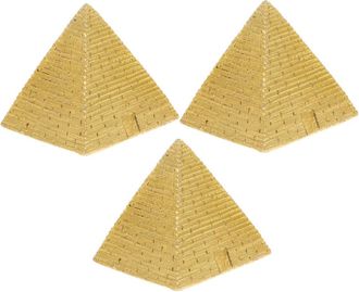 Garneck 3 Stück Teiliges Mini Ägyptische Pyramiden Modell Harz Antike Deko Ornament für Mini Garten Büro Schreibtisch Landschaft Zubehör mit Hohem Realismus